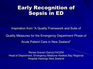 PPT - EARLY RECOGNITION OF SEPSIS IN THE EMERGENCY DEPARTMENT ...