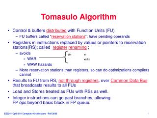 PPT - Tomasulo Algorithm PowerPoint Presentation, free download - ID:4029212
