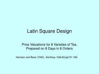 PPT - Latin Square Design PowerPoint Presentation, free download - ID ...