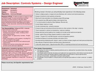 PPT - Job Description: Controls Systems – Design Engineer PowerPoint ...