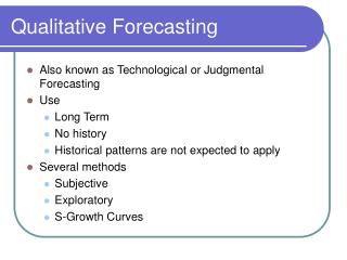 PPT - Qualitative Forecasting PowerPoint Presentation, free download ...