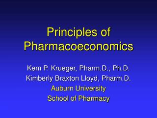 PPT - Principles of Pharmacoeconomics PowerPoint Presentation, free ...