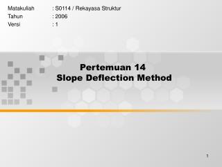 PPT - Pertemuan 14 Slope Deflection Method PowerPoint Presentation ...