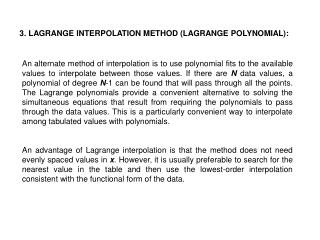 PPT - 3. LAGRANGE INTERPOLATION METHOD (LAGRANGE POLYNOMIAL): PowerPoint Presentation - ID:4200452
