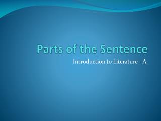 PPT - Parts of the Sentence PowerPoint Presentation, free download - ID ...