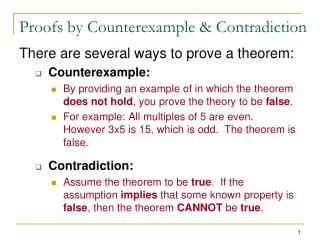 PPT - Proofs by Counterexample & Contradiction PowerPoint Presentation ...