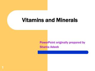 PPT - Vitamins and Minerals PowerPoint Presentation, free download - ID ...