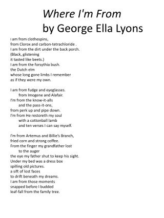 PPT - Where I'm From by George Ella Lyons PowerPoint Presentation, free ...