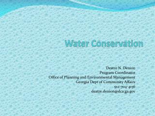 PPT - Water Conservation PowerPoint Presentation, free download - ID ...
