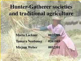 PPT - Hunter-Gatherer societies and traditional agriculture PowerPoint ...