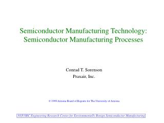 PPT - Semiconductor Manufacturing Technology: Semiconductor ...