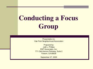 PPT - Conducting a Focus Group PowerPoint Presentation, free download ...