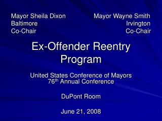 PPT - Ex-Offender Reentry Program PowerPoint Presentation, free ...