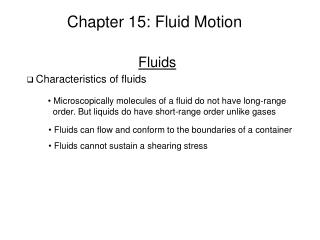 PPT - Chapter 15: Fluid Motion PowerPoint Presentation, free download ...