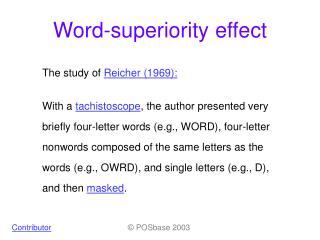 PPT - Word-superiority effect PowerPoint Presentation, free download ...