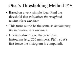 PPT - Otsu’s Thresholding Method PowerPoint Presentation, free download ...