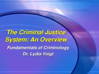 PPT - The Criminal Justice System: An Overview PowerPoint Presentation ...