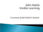 PPT - John Hattie Visible Learning PowerPoint Presentation, free ...