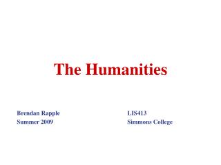 PPT - The Humanities PowerPoint Presentation, free download - ID:64742