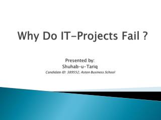 PPT - Why Do IT-Projects Fail ? PowerPoint Presentation, free download ...