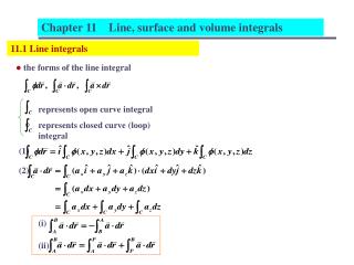PPT - Chapter 11 Line, surface and volume integrals PowerPoint ...