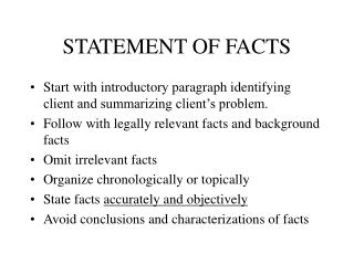 PPT - STATEMENT OF FACTS PowerPoint Presentation, free download - ID:688696