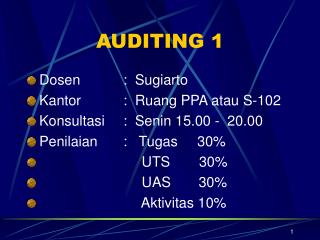 PPT - AUDITING 1 PowerPoint Presentation, free download - ID:696796