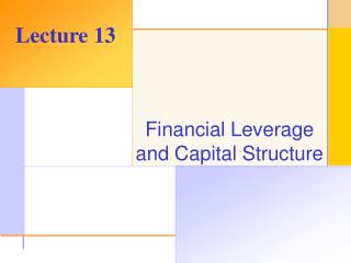 PPT - Financial Leverage and Capital Structure PowerPoint Presentation ...