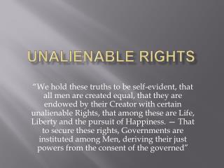 PPT - Unalienable Rights PowerPoint Presentation, free download - ID:726210