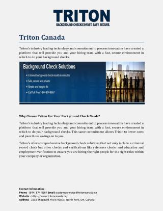 tritoncanada Online Presentations Channel