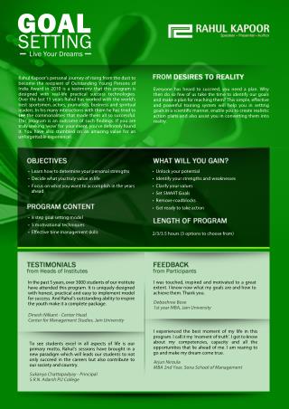 PPT - Goal Setting Brochure - Rahul Kapoor Motivational Speaker India ...