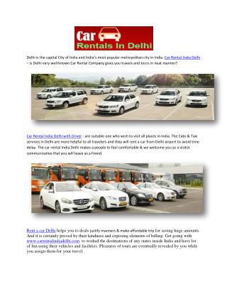 Car Rental India Delhi Online Presentations Channel