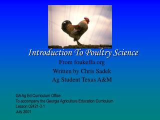 PPT - Introduction To Poultry Science PowerPoint Presentation, free ...