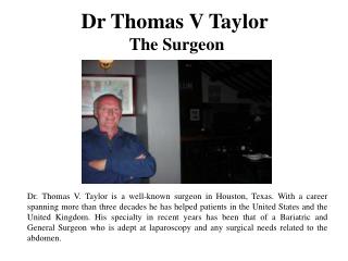 Dr Thomas V Taylor Online Presentations Channel