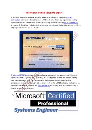 PPT - Microsoft Certified Solutions Expert PowerPoint Presentation ...