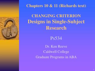 PPT - Overview of Changing Criterion Design PowerPoint Presentation ...