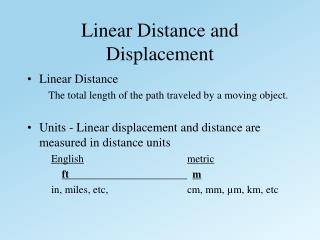 PPT - Linear Distance and Displacement PowerPoint Presentation, free ...