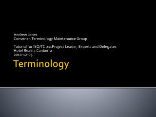 PPT - Terminology PowerPoint Presentation, free download - ID:772066