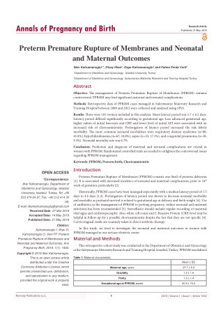 PPT - Preterm Premature Rupture of Membranes and Neonatal and Maternal ...