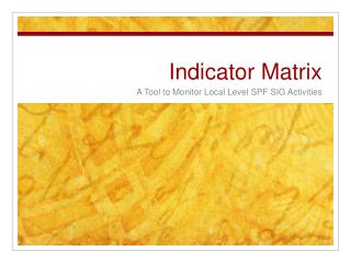 PPT - Indicator Matrix PowerPoint Presentation, free download - ID:830285