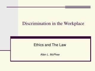 PPT - Discrimination in the Workplace PowerPoint Presentation, free ...