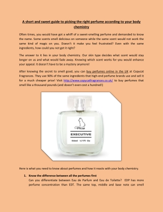 Copycat Fragrances Online Presentations Channel