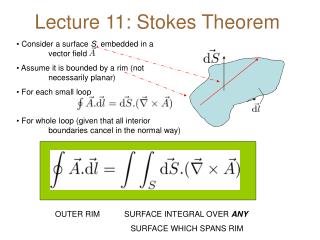 PPT - Lecture 11: Stokes Theorem PowerPoint Presentation, free download ...