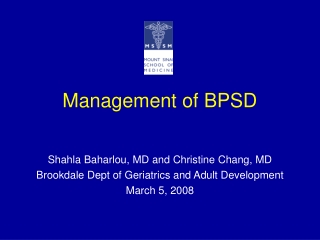 PPT - Management of BPSD PowerPoint Presentation, free download - ID ...