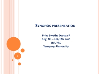 PPT - Synopsis presentation PowerPoint Presentation, free download - ID ...