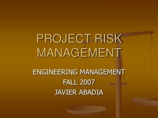 PPT - PROJECT RISK MANAGEMENT PowerPoint Presentation, free download ...