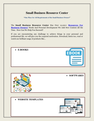Small Business Resource Center Online Presentations Channel