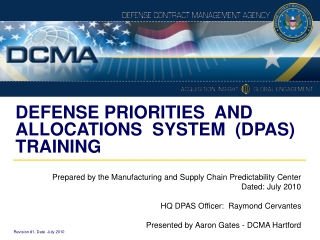 PPT - DEFENSE PRIORITIES AND ALLOCATIONS SYSTEM (DPAS) TRAINING ...