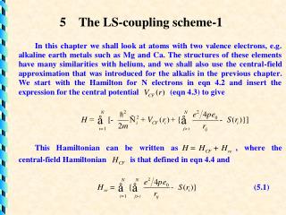 PPT - 5 The LS-coupling scheme-1 PowerPoint Presentation, free download ...