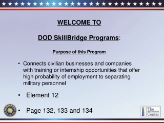 PPT - WELCOME TO DOD SkillBridge Programs : Purpose of this Program ...